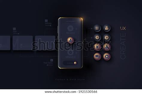 Mobile Ui Ux Korbon Gold Concept Stock Vector Royalty Free 1921530566 Shutterstock