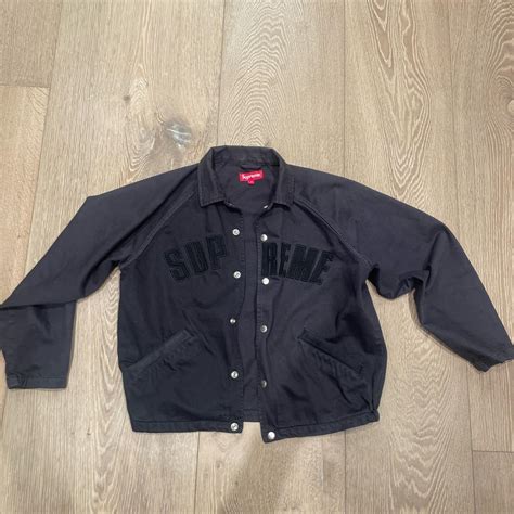 Black Supreme Denim Jacket Vintage Depop