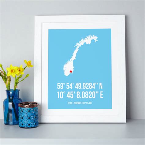 Map Coordinates Personalised Print By Brambler