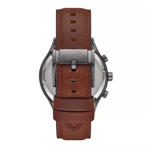 Fossil BQ2814 FENMORE MULTIFUNCTION Brown Leather Strap 44mm - Zegarek.net