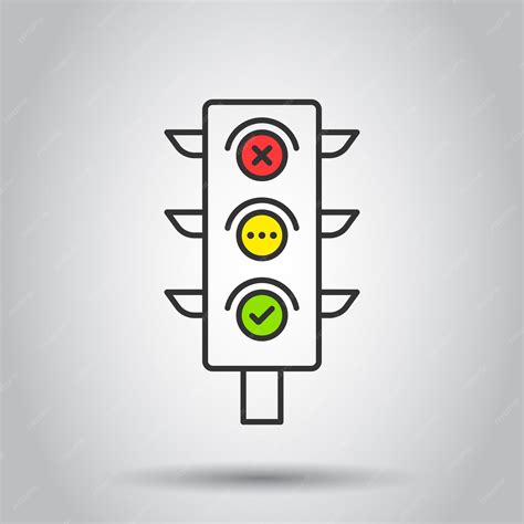 Premium Vector Semaphore Icon In Flat Style Traffic Light Vector Illustration On White