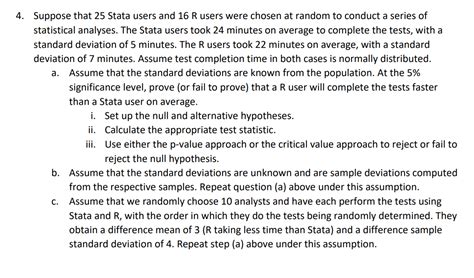 Solved Suppose That 25 Stata Users And 16R Users Were Chosen Chegg