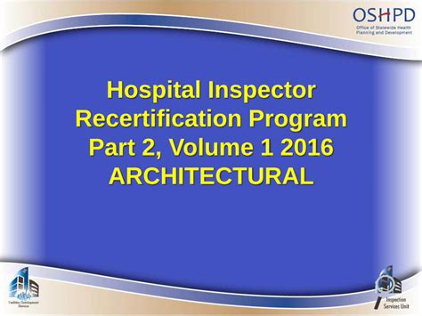 pdf hospital inspector recertification program part 2 volume