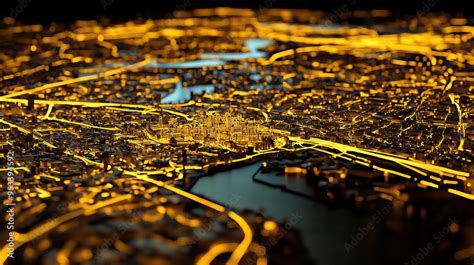 Technical Aerial Visual 3d Lidar Gis Aerial Map Satellite Scan Model Isolated Showing Amritsar