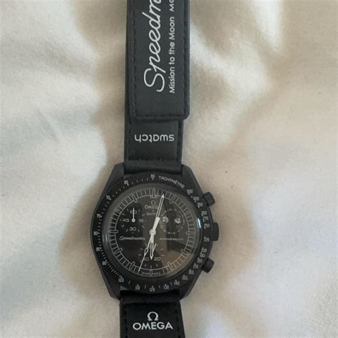 Moonswatch Mission To The Moon Snoopy Black Brad New Depop