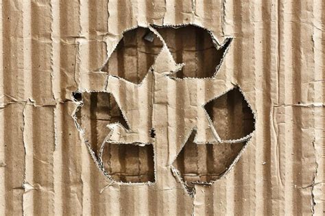 A Corrugated Cardboard Recycling Sign Generative Ai Premium Ai
