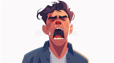 Furious Man Screaming With Anger In Emotional Outburst Portrait Stock