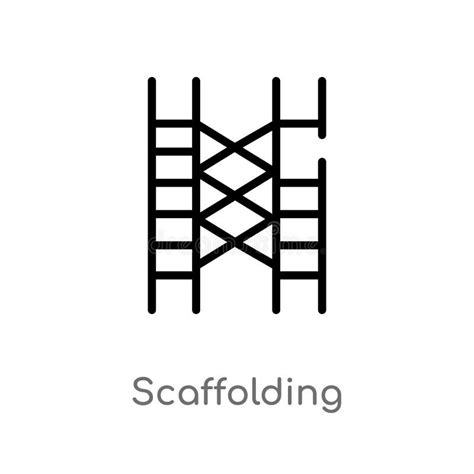 Outline Scaffolding Vector Icon Isolated Black Simple Line Element Illustration From