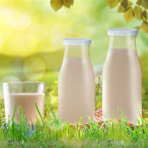 Clear Glass Milk Bottles Perfect For Juices And Beverages