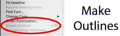 Create Outlines Menu Item Greyed Out But Shortc Adobe Product