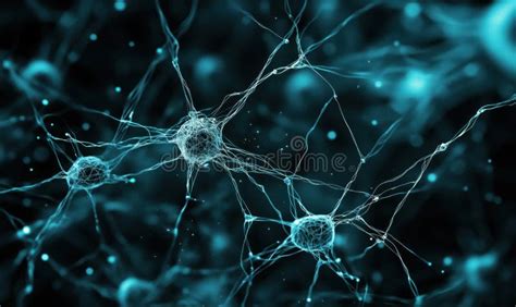 Neurons And Synapses In Blue Tones Intricate Network Of Neural Connections Abstract