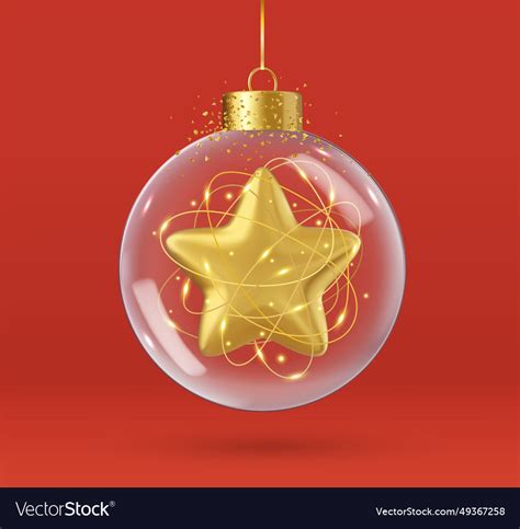 3d Realistic Hanging Glass Christmas Balls Vector Image