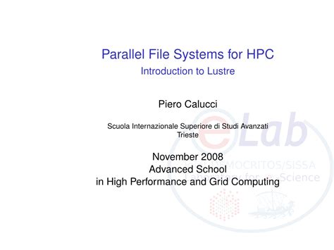 Parallel File Systems For Hpc Introduction To Lustre Docslib