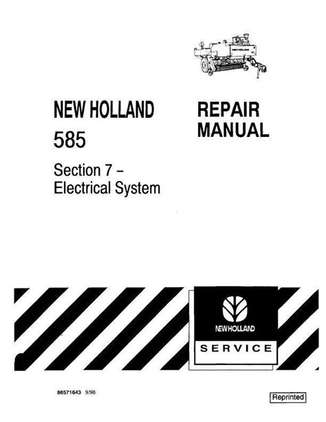 Electrical Wiring Diagram Manual For New Holland Balers Model 585
