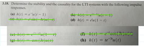 Solved Determine The Stability And The Causality For The LTI Chegg