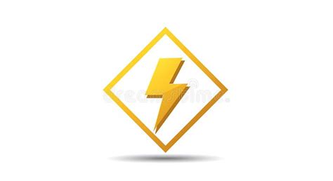 A Yellow Lightning Bolt Inside A Rotated Square Forming A Diamond