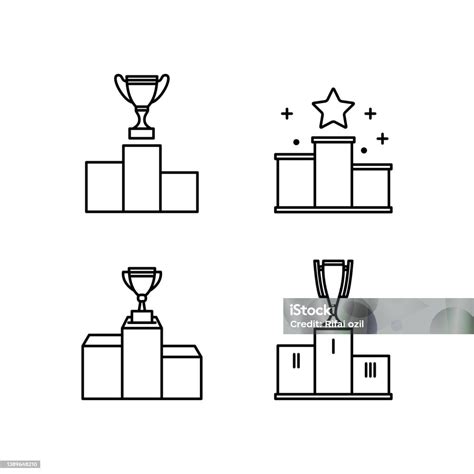 스포츠 포디움 아이콘 로고 디자인 벡터 템플릿 일러스트레이션 Championship에 대한 스톡 벡터 아트 및 기타 이미지