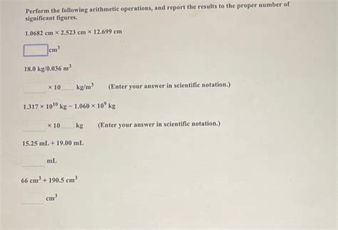 Solved Perform The Following Arithmetic Operations And