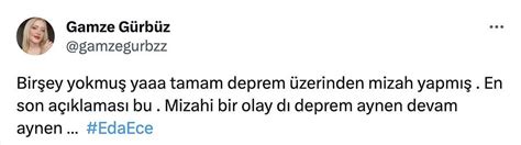 Eda Ecenin Depremzedelerle İlgili Konuşmasından Sonra Tepkiler