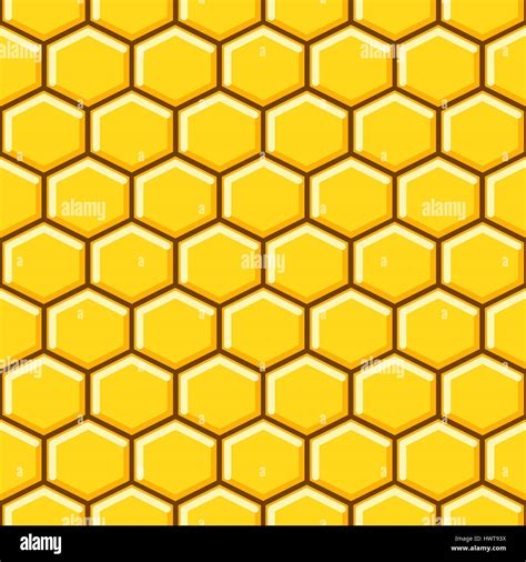 Honeycomb Pattern Yellow Cells Vector Seamless Background Stock Vector