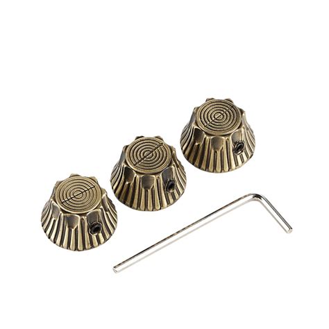 Hgycpp 3pcs Metal Sunflower Knobs Electric Bass Guitar Volumes Tone Control Knobs
