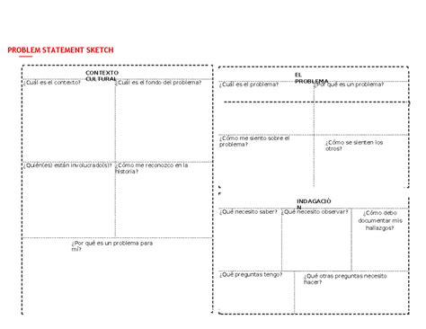 Problem Statement Sketch Problem Statement Sketch Contexto Cultural