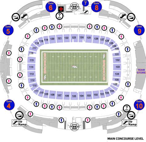 Broncos Stadium Seating Chart Denver Elcho Table