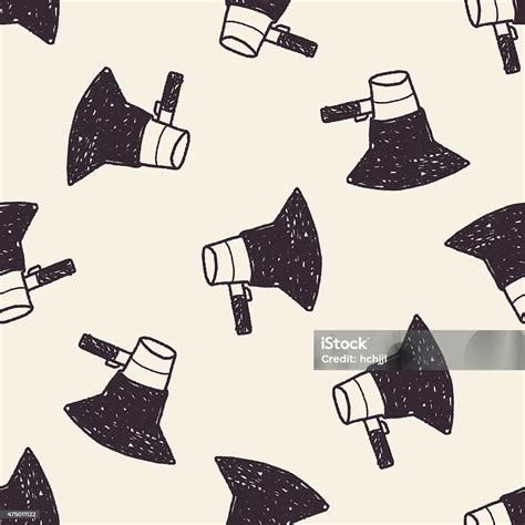 Doodle Megaphone Seamless Pattern Background Stock Illustration Download Image Now 2015