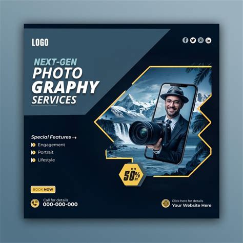 Premium PSD Premium Photography Services Square Social Media Posts