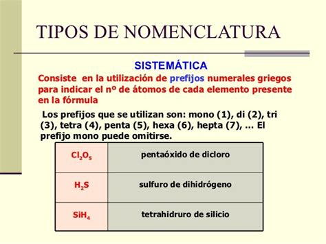 tipos de nomenclatura es que mas