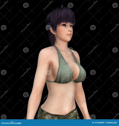 Women Seductive Portrait With Closeup Face Stock Illustration