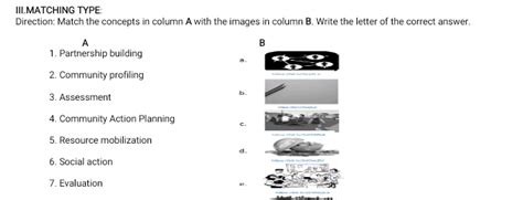 IIIMATCHING TYPE Direction Match The Concepts StudyX