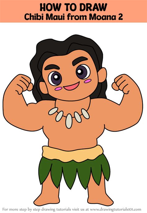 How To Draw Chibi Maui From Moana 2 Moana 2 Step By Step