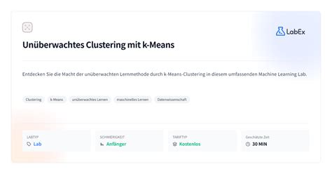 Clustering Techniken Machine Learning Lab Labex