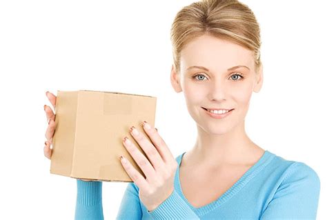 Cute Girl With A Parcel Boxes Parcel Pasteboard Photo Background And