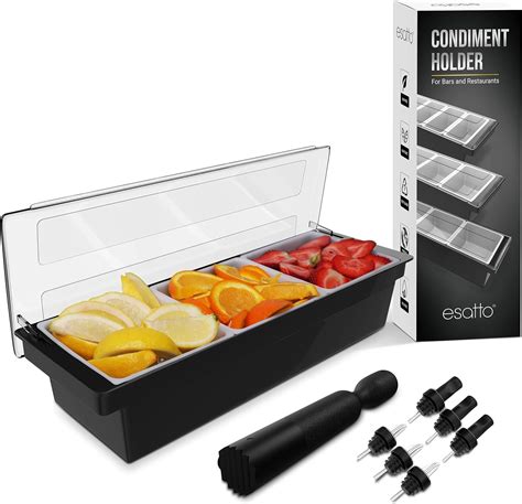 Esatto Bar Products Condiment Holder With 3 1 Quart