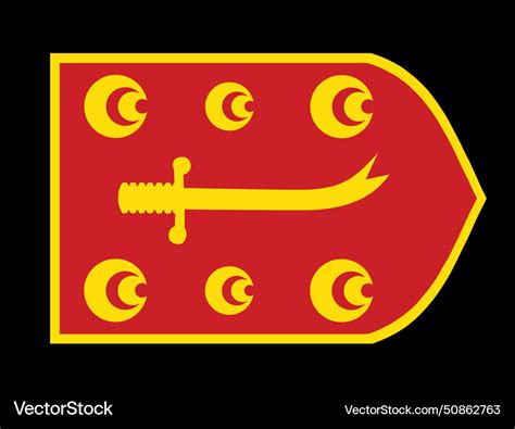 Zulfikar Flag Isolated Ottomam Royalty Free Vector Image