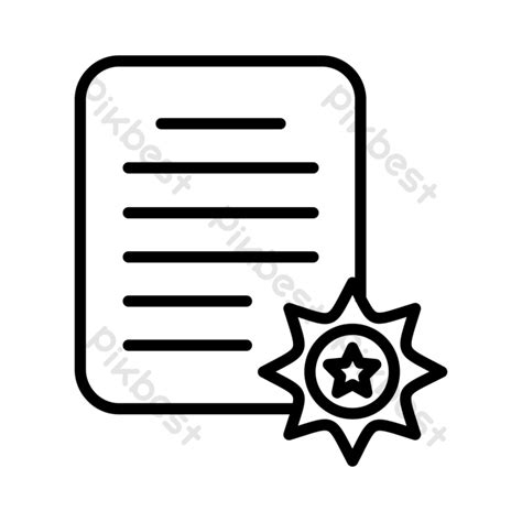 Certificate Icon Vector Line Png Images Ai Free Download Pikbest