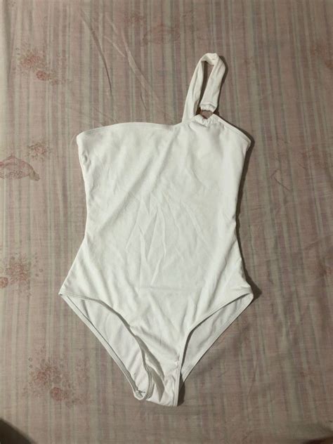 One Piece White Swimsuit Womens Fashion Swimwear Bikinis