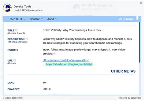 Powerful SEO Bookmarklet For Instant Website Analysis Devaka Tools SEOFOMO News