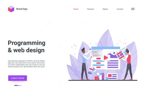 premium vector programming web design landing page programmer
