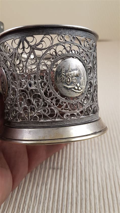 Rare Vintage Russian Soviet Podstakannik Tea Glass Cup Holder Moscow