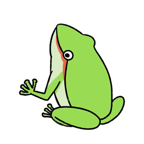 横を向くカエルのイラスト Onwaイラスト