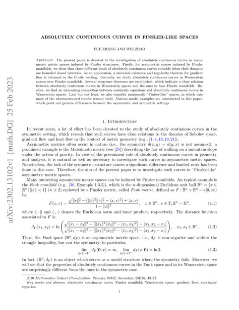 Pdf Absolutely Continuous Curves In Finsler Like Spaces