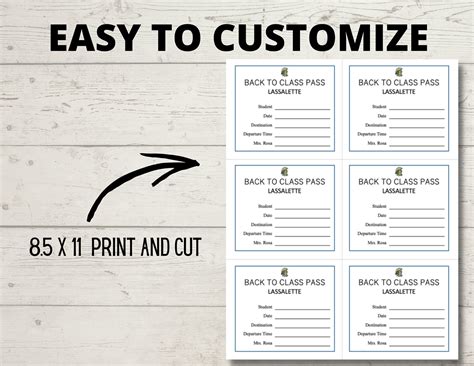 Customizable Back To Class Pass Counselor Ap Principal Nurse Front Office Editable Etsy