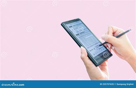 Digital Signature On Smartphone Technology Document Online Using Stock Image Image Of Plan