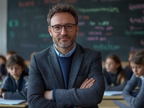 Professor Teaching In A Classroom Premium Ai Generated Image