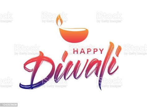 필기 브러쉬 질감 흰색 바탕에 램프와 해피 디 왈 리의 형식 문자 벡터 일러스트입니다 검은색에 대한 스톡 벡터 아트 및 기타 이미지 검은색 공휴일 낱말 Istock