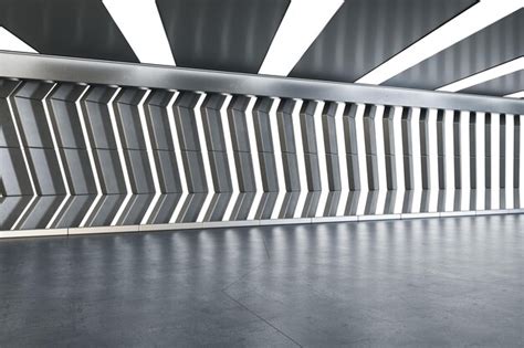 Premium Photo Abstract Hallway Interior With Designer Wall Design And