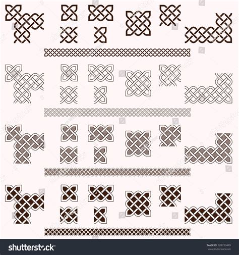 Decorative Celtic Border Vector Elements เวกเตอร์สต็อก ปลอดค่า